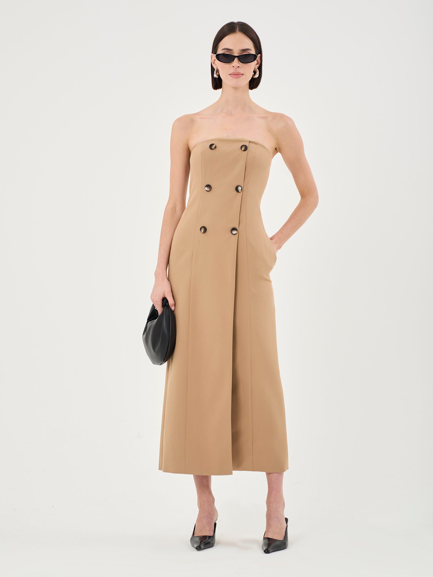 Lydia Tailored Bandeau Maxi Dress – Extro&Vert