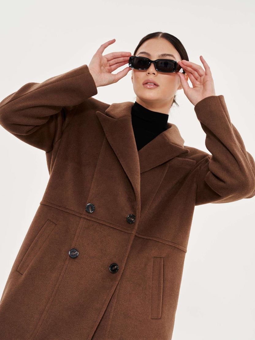 Tailored Crombie Coat - Brown – Extro&Vert